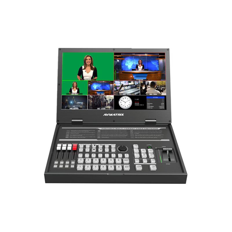 AVMATRIX PVS0615U Portable 6-Channel Switcher with USB Streaming & 15.6 ...